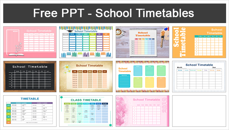 2019 School Timetable PowerPoint Templates - Powerpoint and google ...