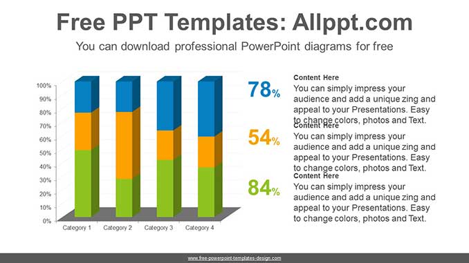 3D Pillar Bar Chart PPT Diagram - Powerpoint and google slides ...