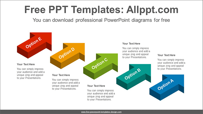 3D clustered diagonal arrow PowerPoint Diagram Template - Powerpoint and google slides ...