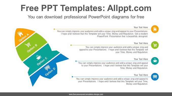 4-Parts Rocket PowerPoint Diagram - Powerpoint and google slides ...