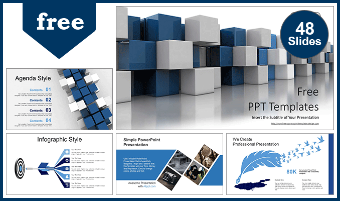 Abstract Blue Cube PowerPoint Templates for free Abstract Blue Cube PowerPoint Templates for free