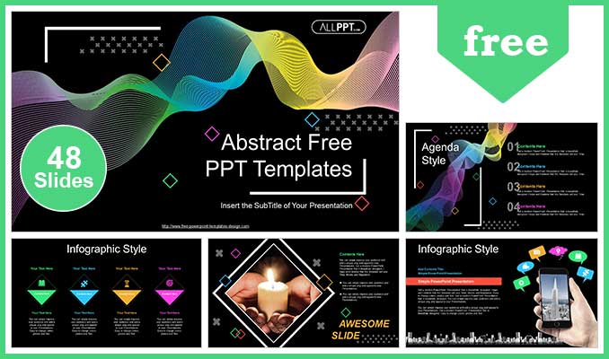 Abstract Wave Lines PowerPoint Templates - Powerpoint and google slides ...
