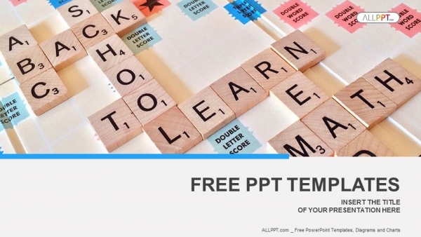 Alphabet letters on wooden scrabble pieces PowerPoint Templates ...