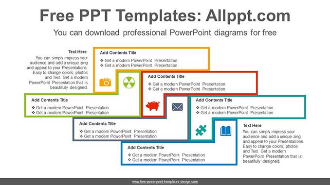Cascading Bend Square PPT Diagram - Powerpoint and google slides ...