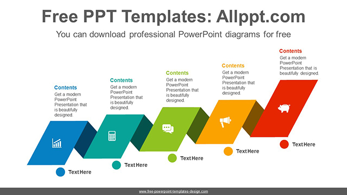 Cascading ribbon PowerPoint Diagram Template - Powerpoint and google ...