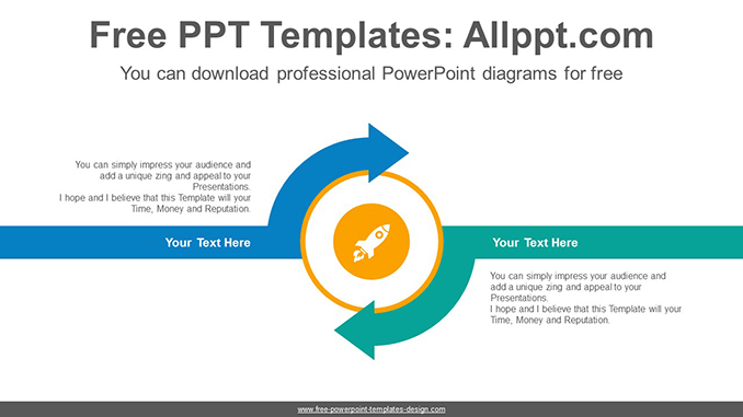 Center crossed arrow PowerPoint Diagram Template - Powerpoint and ...