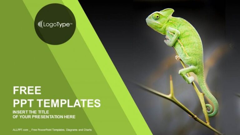 Chameleon Sitting on Green Plant-Nature PPT Templates - Powerpoint and ...