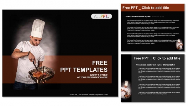 Chef cook holding pan with meat PowerPoint Templates - Powerpoint and ...