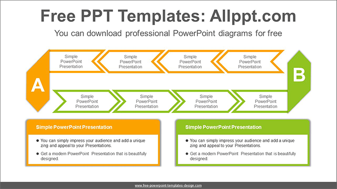 Chevron ribbon arrow PowerPoint Diagram Template - Powerpoint and ...