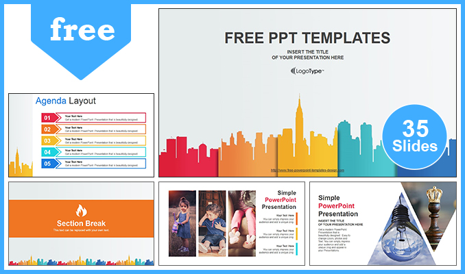 City Buildings Business PowerPoint Template - Powerpoint and google ...