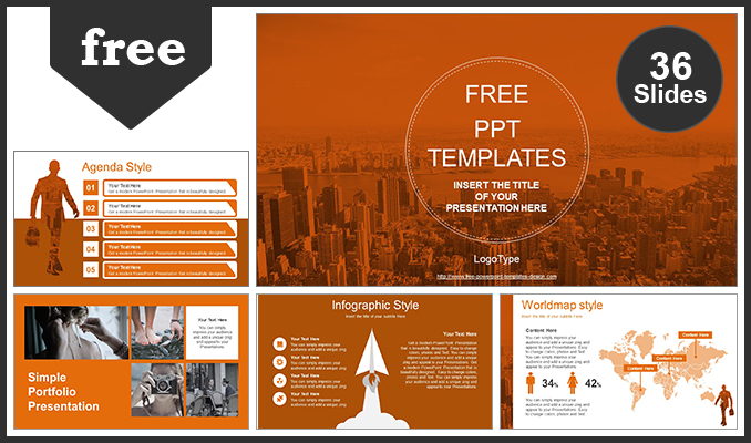 City of Business Man PowerPoint Template - Powerpoint and google slides ...