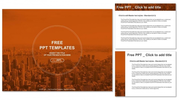 City skyscrapers aerial panorama view PowerPoint Templates - Powerpoint ...