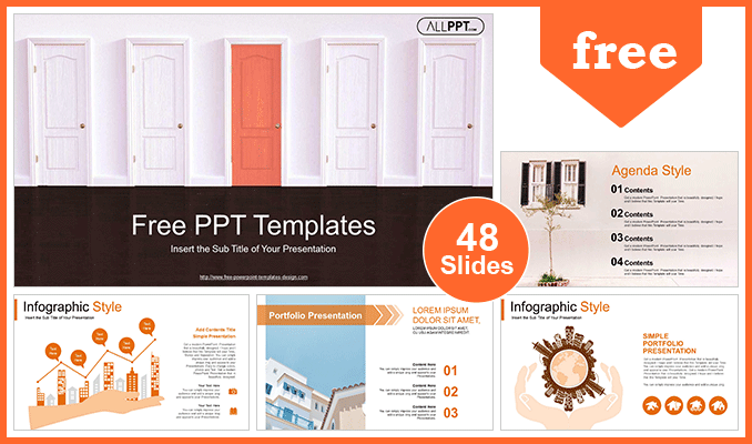 Closed Red Door PowerPoint Templates - Powerpoint and google slides ...