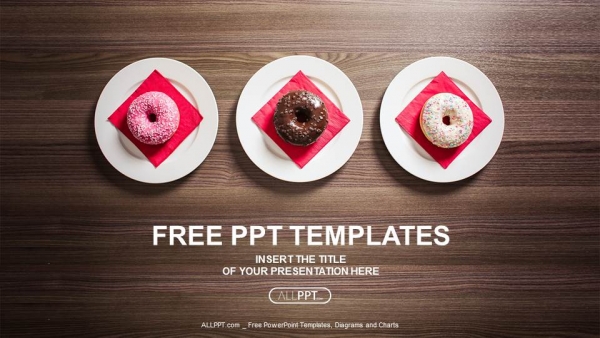 Colorful donuts on the plate PowerPoint Templates - Powerpoint and ...