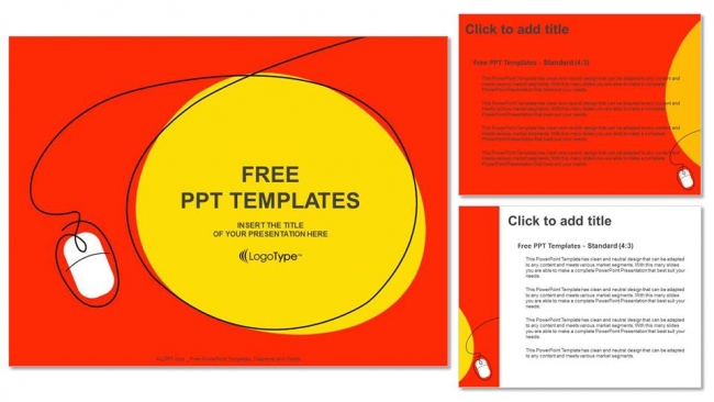 Computer Mouse with Cable PowerPoint Templates - Powerpoint and google ...