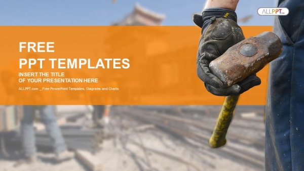 Construction worker with sledge hammer PowerPoint Templates ...