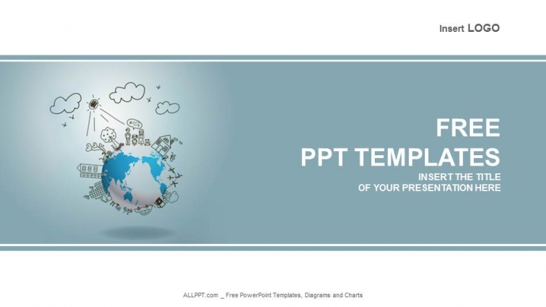 Creative Drawing On Global Ecology-Industry PowerPoint Templates ...