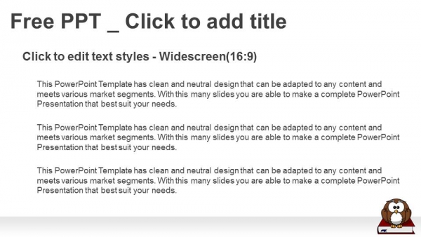 Cute owl on books-Education PowerPoint Templates - Powerpoint and ...