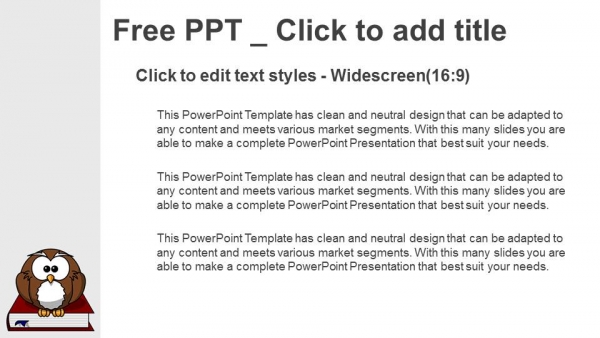 Cute owl on books-Education PowerPoint Templates - Powerpoint and ...