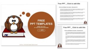 Cute owl on books-Education PowerPoint Templates - Powerpoint and ...