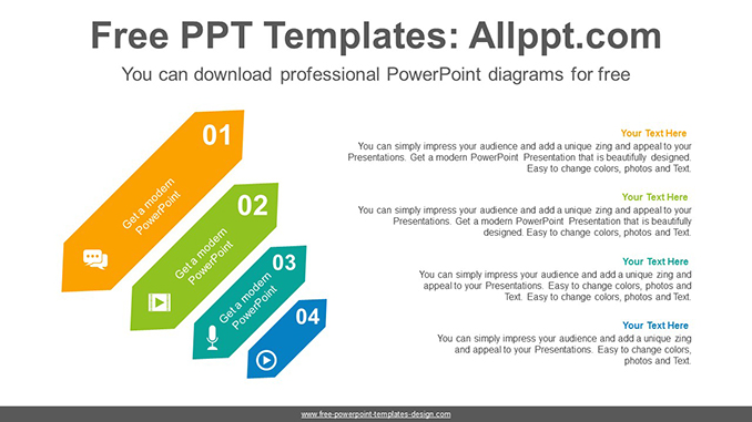 Diagonal hexagonal banner PowerPoint Diagram Template - Powerpoint and ...
