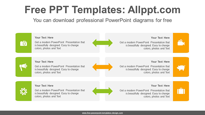 Double arrow banner PowerPoint Diagram Template - Powerpoint and google ...