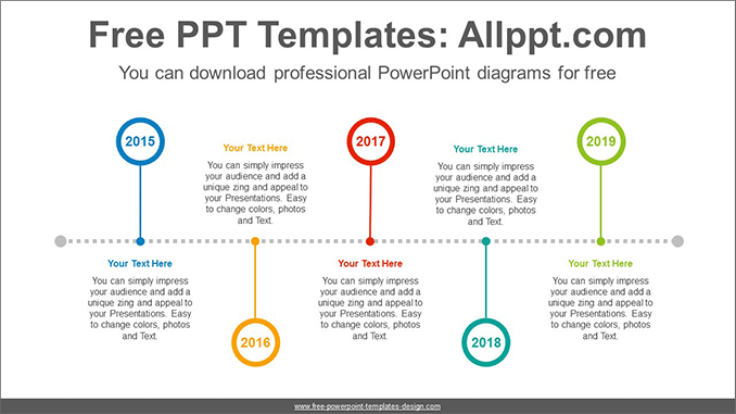 Five line circles PowerPoint Diagram Template - Powerpoint and google ...