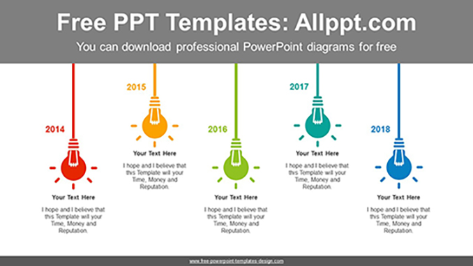 Flashing light bulbs PowerPoint Diagram Template - Powerpoint and ...