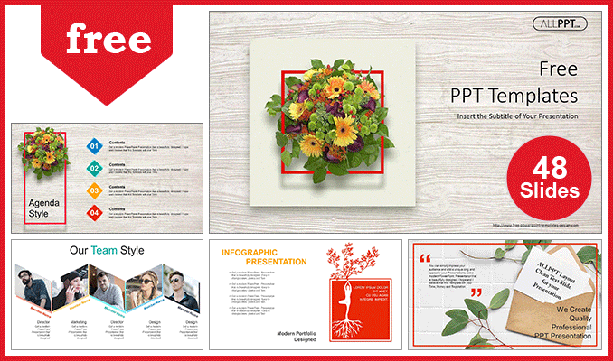 Flowers Red Frame PowerPoint Templates - Powerpoint and google slides ...