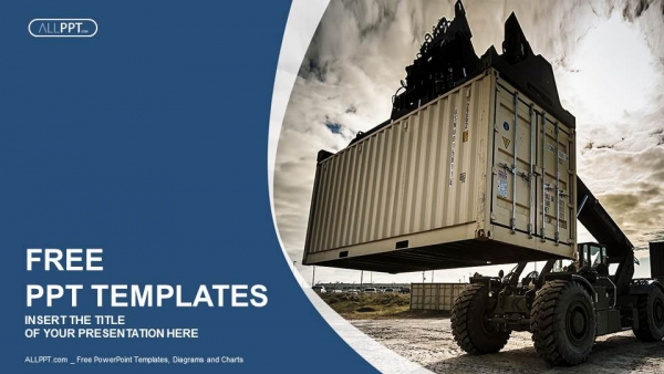 Forklift handling the container box PowerPoint Templates - Powerpoint ...