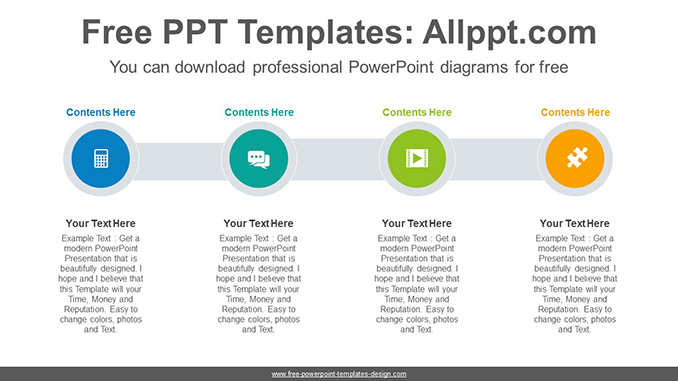Four Circle list PowerPoint Diagram Template - Powerpoint and google ...