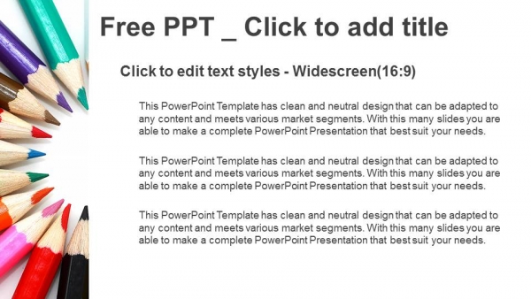 Group of colored pencils PowerPoint Templates - Powerpoint and google ...