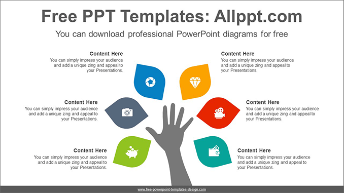 Hand tree leaves PowerPoint Diagram Template - Powerpoint and google ...