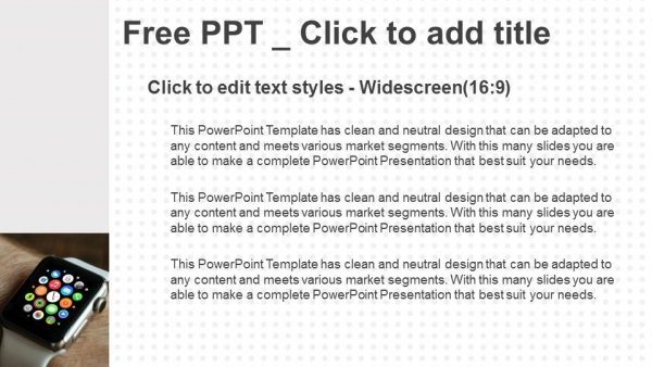 Hand wearing elegant smartwatch PowerPoint Templates - Powerpoint and ...
