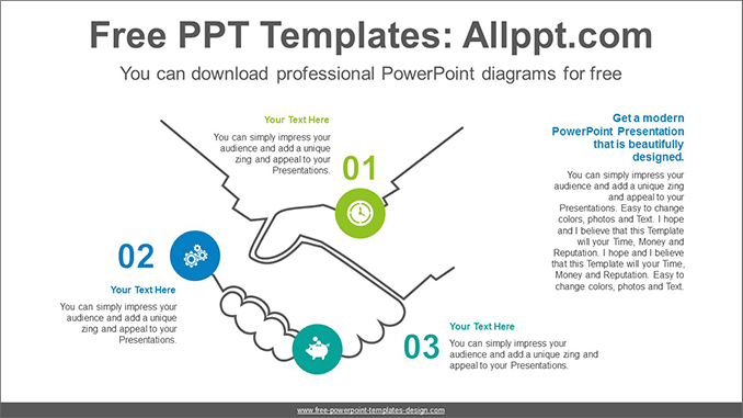 Handshake line PowerPoint Diagram Template - Powerpoint and google ...