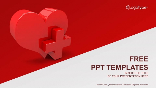 Heart with medical sign PowerPoint Templates - Powerpoint and google ...