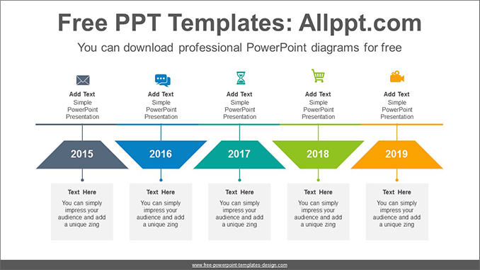 Horizontal trapezoids PowerPoint Diagram Template - Powerpoint and ...