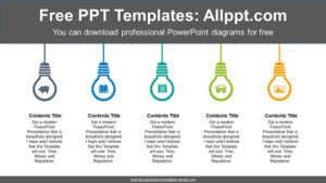 Icon built-in light bulb PowerPoint Diagram Template - Powerpoint and ...