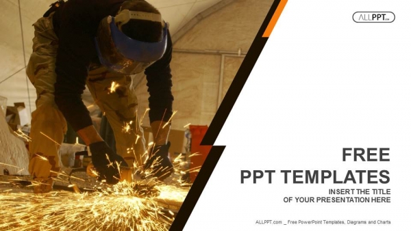 Industrial Worker at the factory welding closeup PowerPoint Templates ...