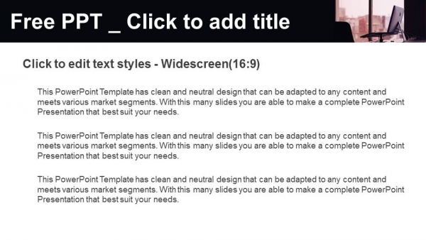 Laptop computer in the office PowerPoint Templates - Powerpoint and ...