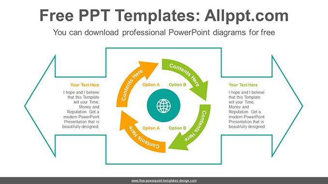 Large double-headed arrow PowerPoint Diagram Template - Powerpoint and ...