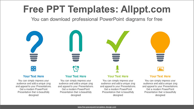 Light bulb icon list PowerPoint Diagram Template - Powerpoint and ...