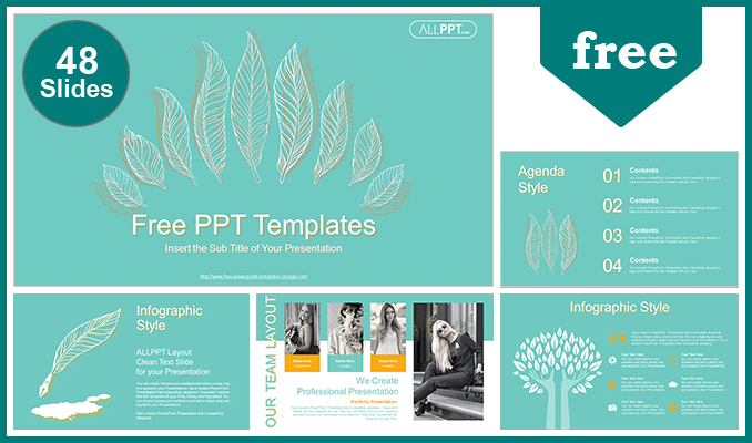 Linear Leaves Pattern PowerPoint Templates - Powerpoint and google ...