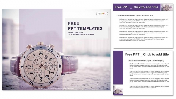 Men’s watch with leather strap PowerPoint Templates - Powerpoint and ...
