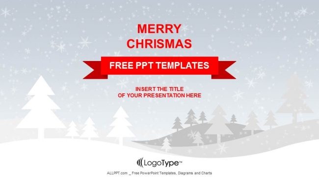 Merry Christmas with snowy winter PPT Templates - Powerpoint and google ...