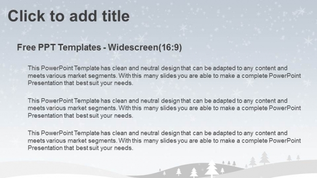 Merry Christmas with snowy winter PPT Templates - Powerpoint and google ...