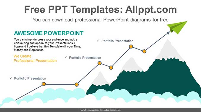 Mountain Rising Curve PowerPoint Diagram - Powerpoint and google slides ...
