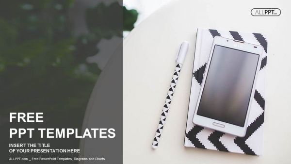 Notebook, pen and mobile phone PowerPoint Templates - Powerpoint and ...