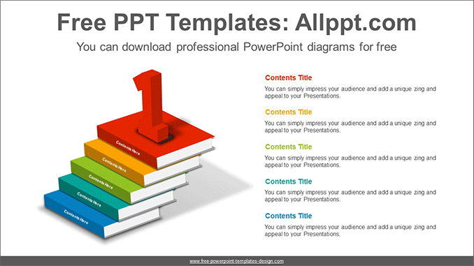 Number one book stairs PowerPoint Diagram Template - Powerpoint and ...