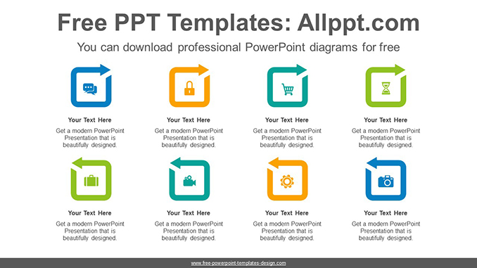 Numbered Square Arrows PowerPoint Diagram - Powerpoint and google ...